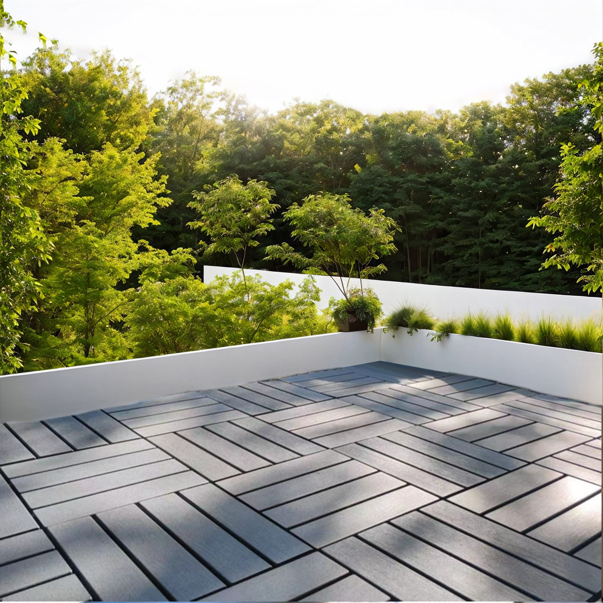 Best Robe Ever DIY Interlocking Deck Tiles Set of 44 – 12"x12" All-Weather Snap-Together Floor ...